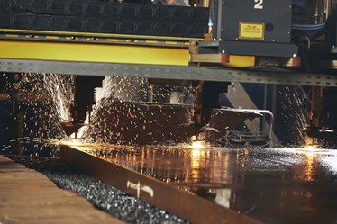 Flame laser cutting of steel. High quality plasma and flame cutting